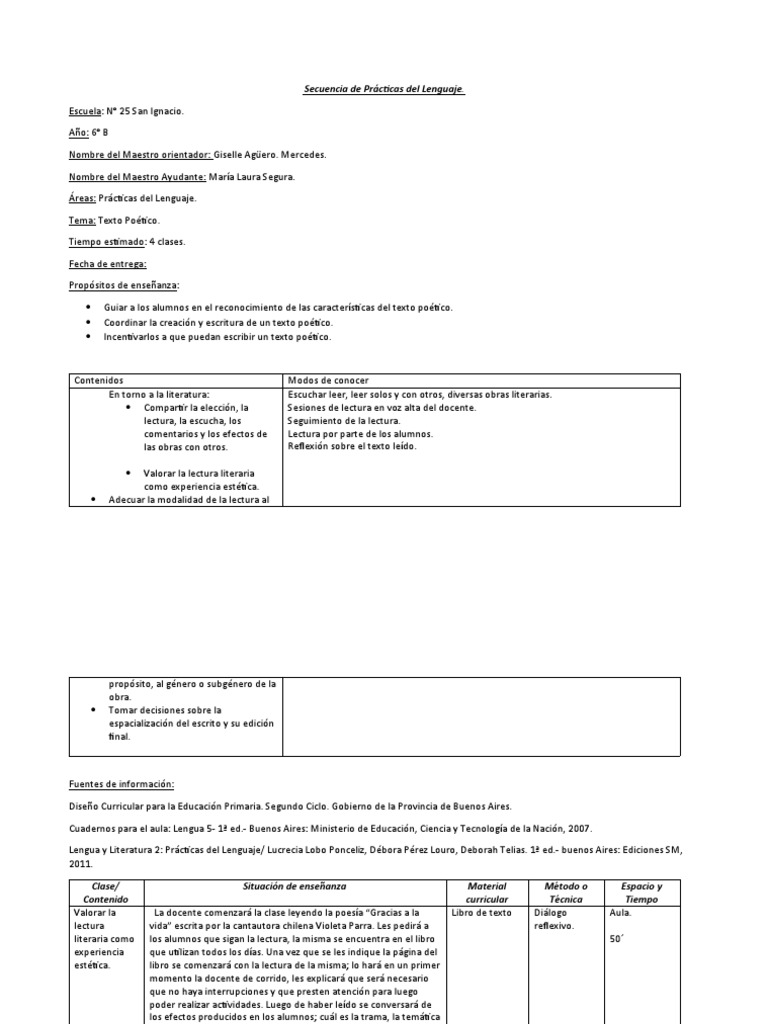 Secuencia de Prácticas Del Lenguaje, Poesía EP 25 | PDF | Poesía ...