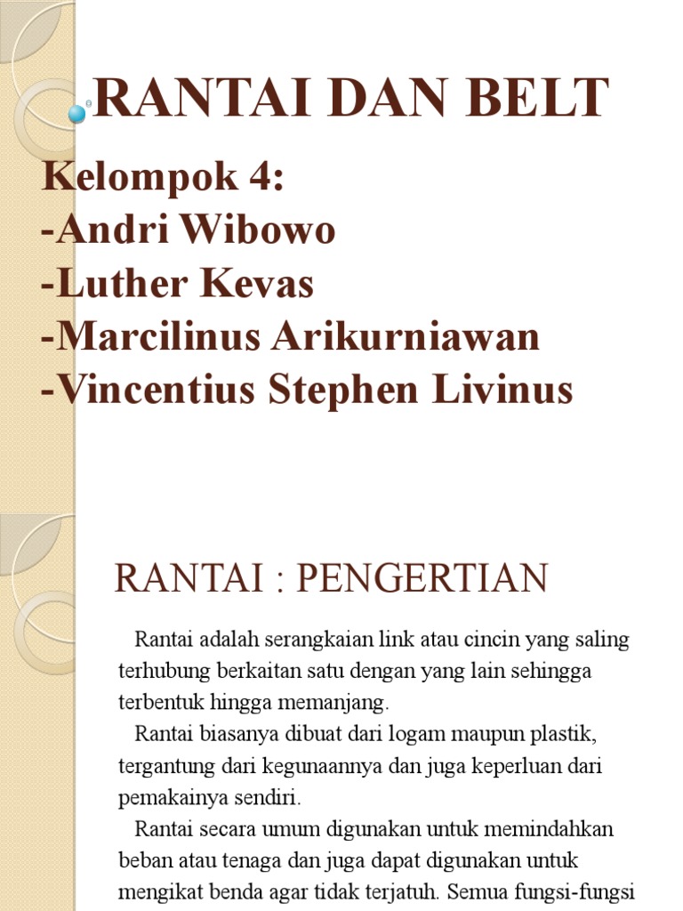 Jenis-Jenis Rantai Dan Belt | PDF