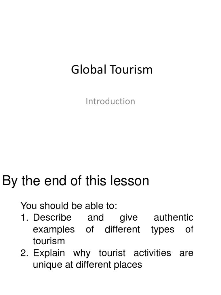 Types of Global Tourism Explained | PDF | Tourism | Service Industries