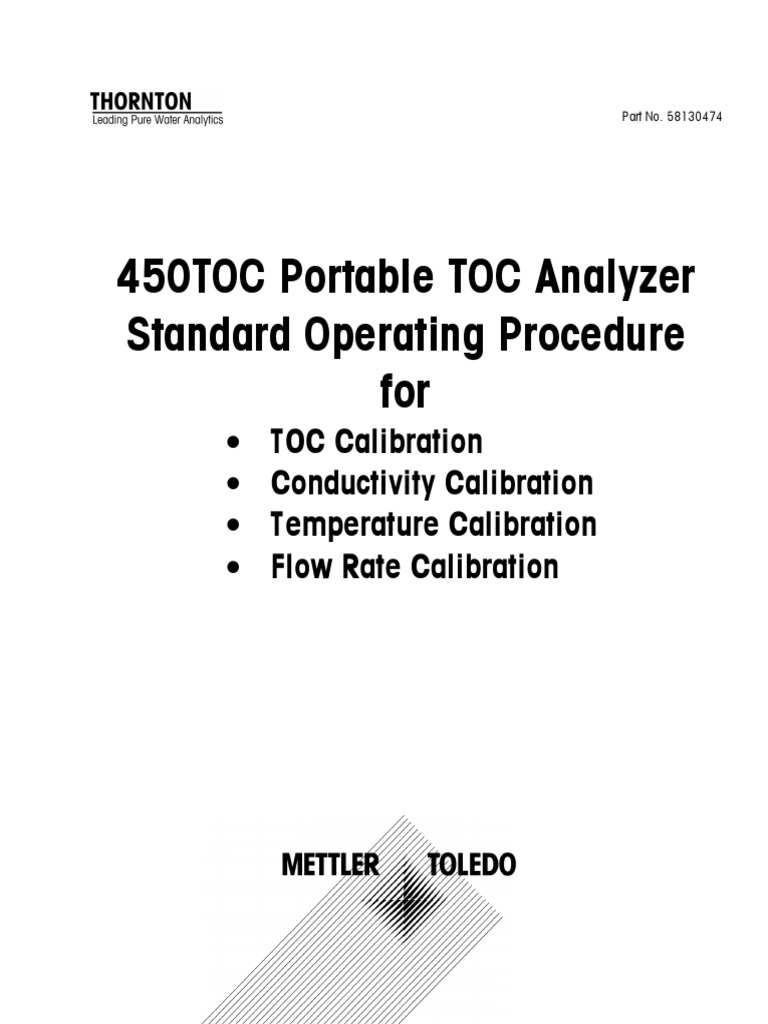 450TOC Portable TOC Analyzer Standard Operating Procedure For | PDF ...