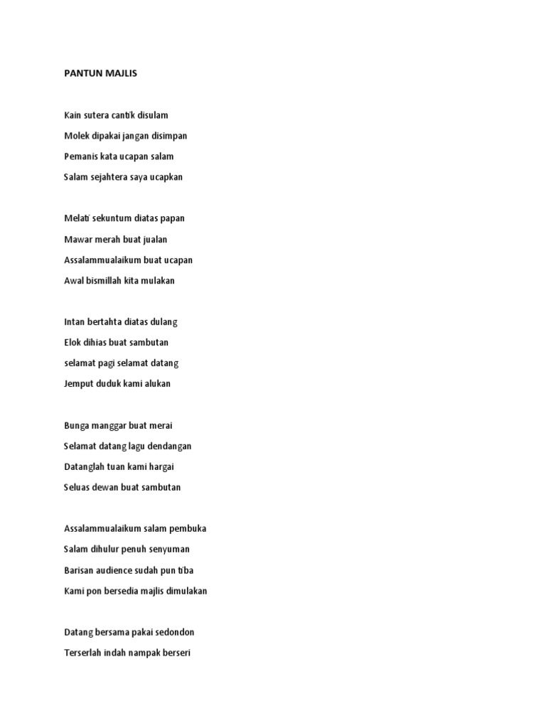 Pantun Majlis | PDF