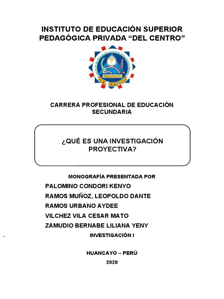 Monografía - Investigación Proyectiva | PDF | Teoría | Hipótesis
