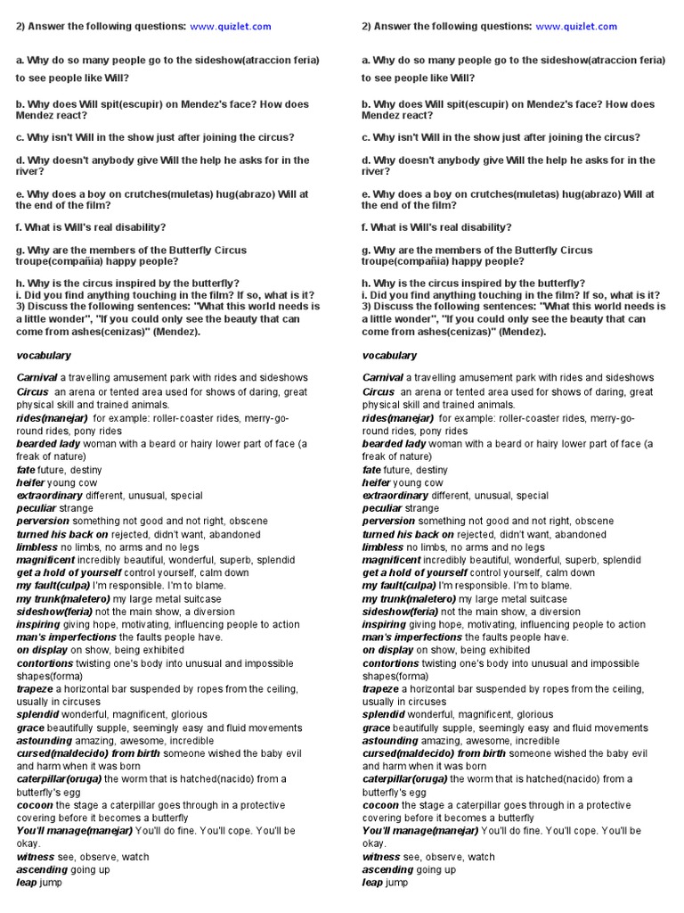 Butterfly Circus Discussion and Analysis | PDF