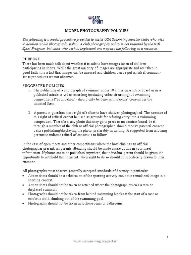 Model-Policy Photography | Download Free PDF | Consent | Photograph