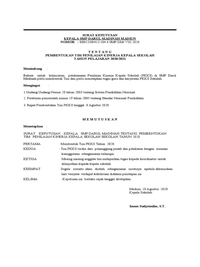 SK PKKS 2020-2021 | PDF