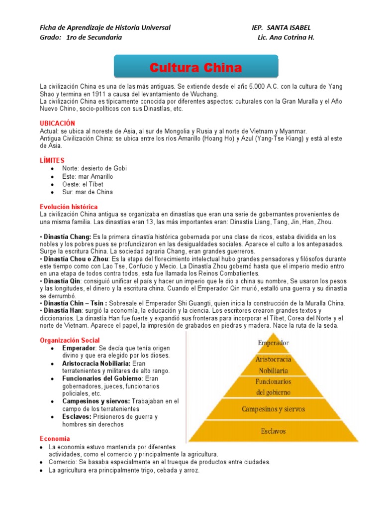 Cultura China | PDF | Historia de china | China
