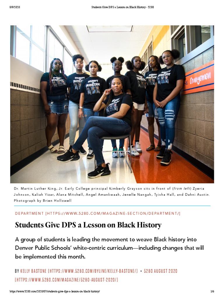 Students Give Dps A Lesson On Black History - 5280 | PDF | African ...