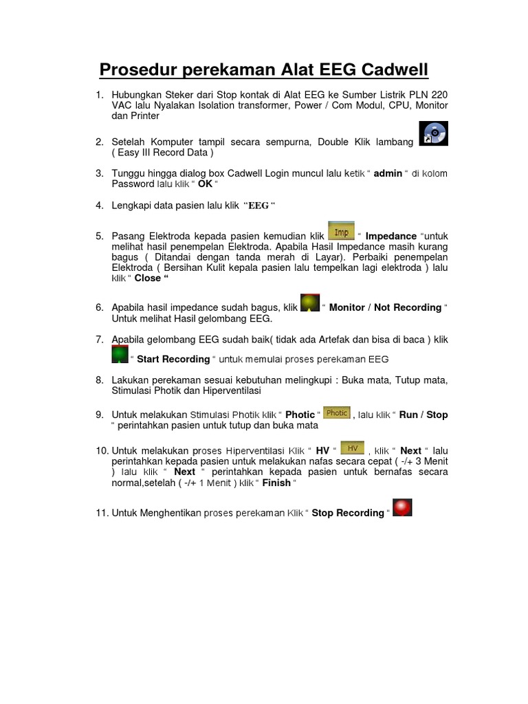 SOP EEG Dan Brain Mapping Cadwell | PDF