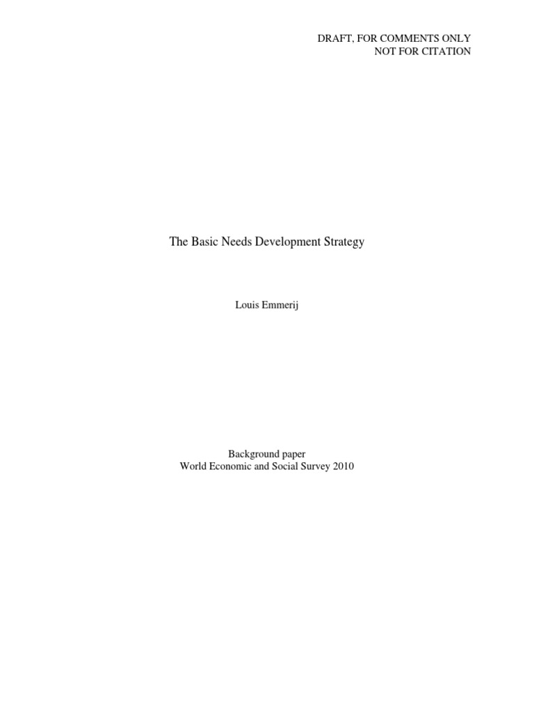 Basic Needs Approach | PDF | Basic Needs | Economic Growth