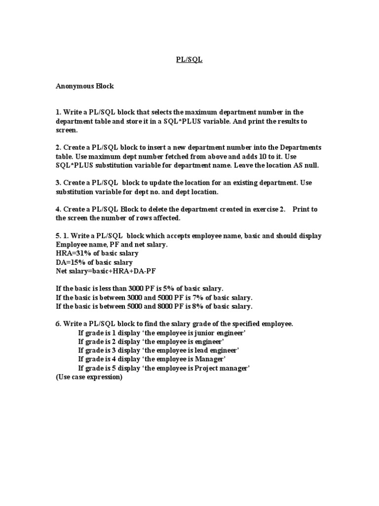 Plsql Assignments Revisedshrey Pdf Plsql Subroutine