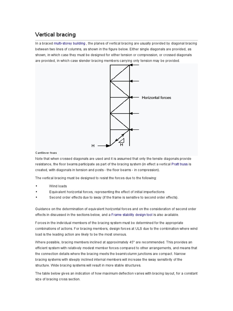 Vertical and Horizontal Bracing | PDF | Truss | Applied And ...