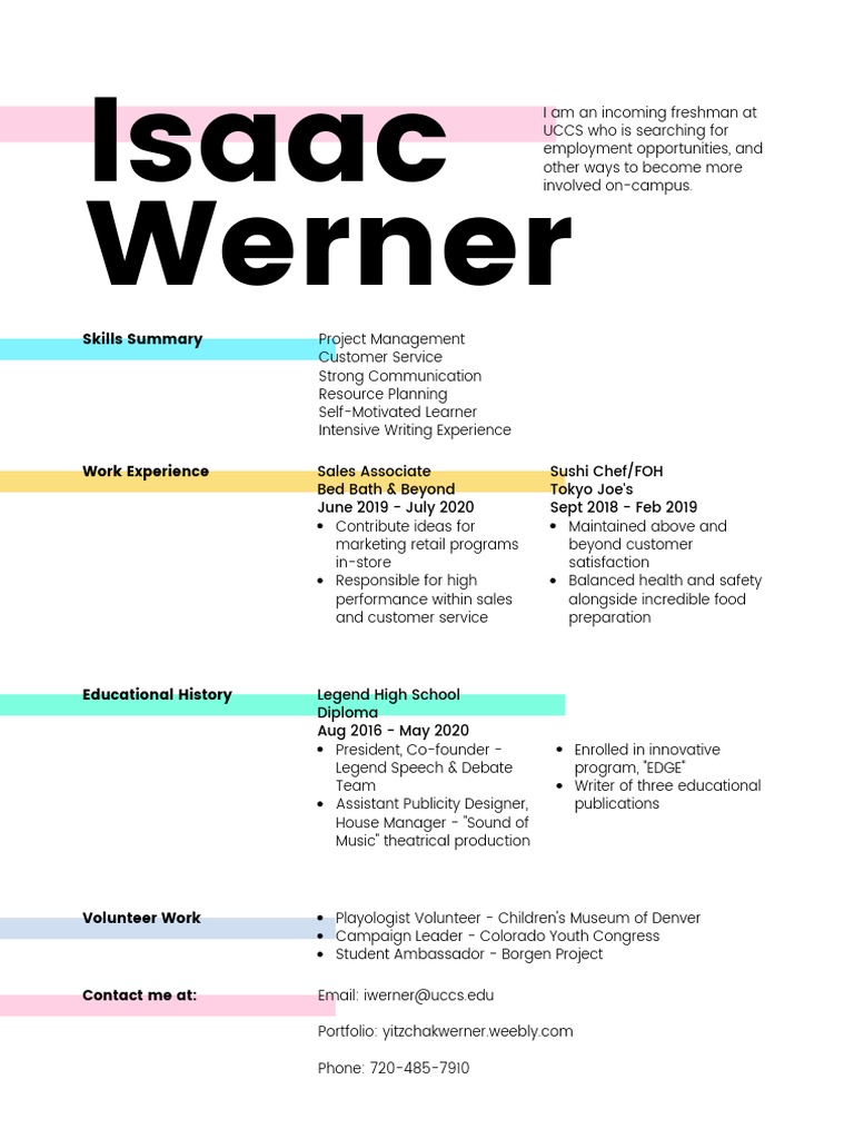 Isaac Werner - Resume | PDF