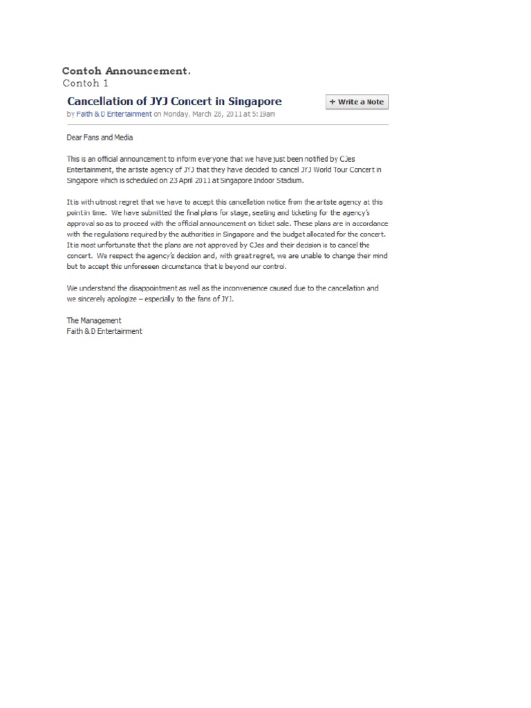 Contoh Announcement | PDF