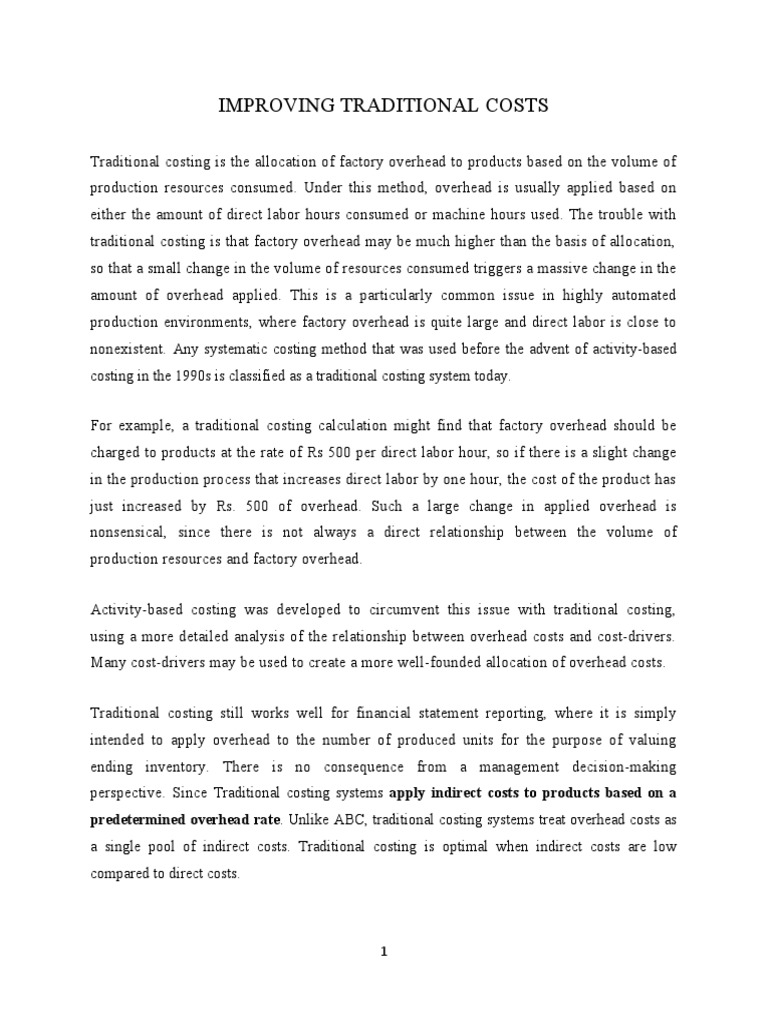Evaluating Traditional Costing Systems | PDF | Cost | Management Accounting
