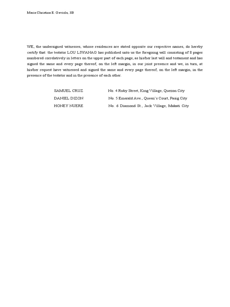 Attestation Clause to Notarial Will.doc