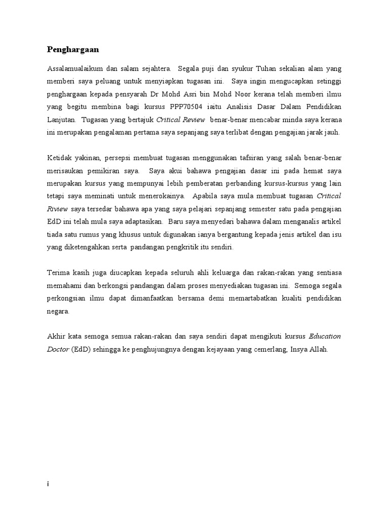 Penghargaan Assignment 1 | PDF