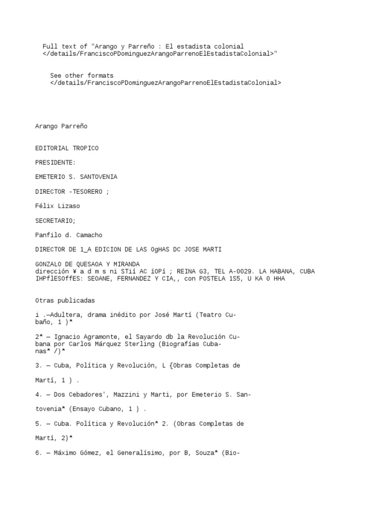 Ponte - Arango y Parreño El Estadista Colonial' | PDF | Cuba | la Habana