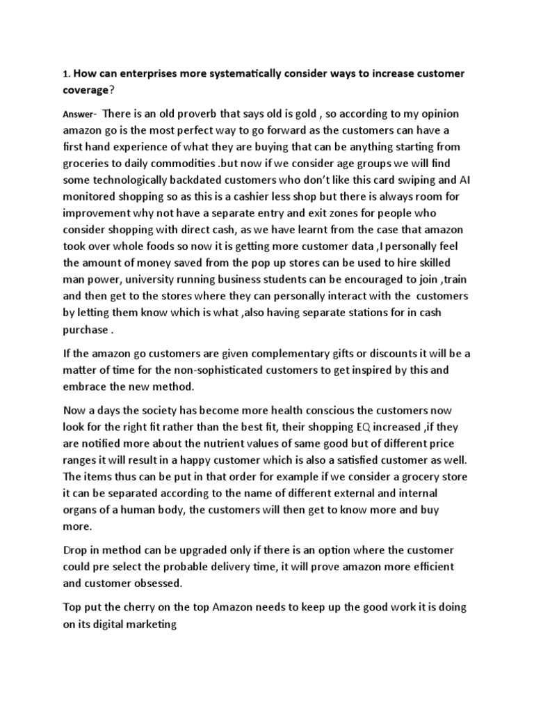 AMAZON Case Study | PDF | Retail | Grocery Store