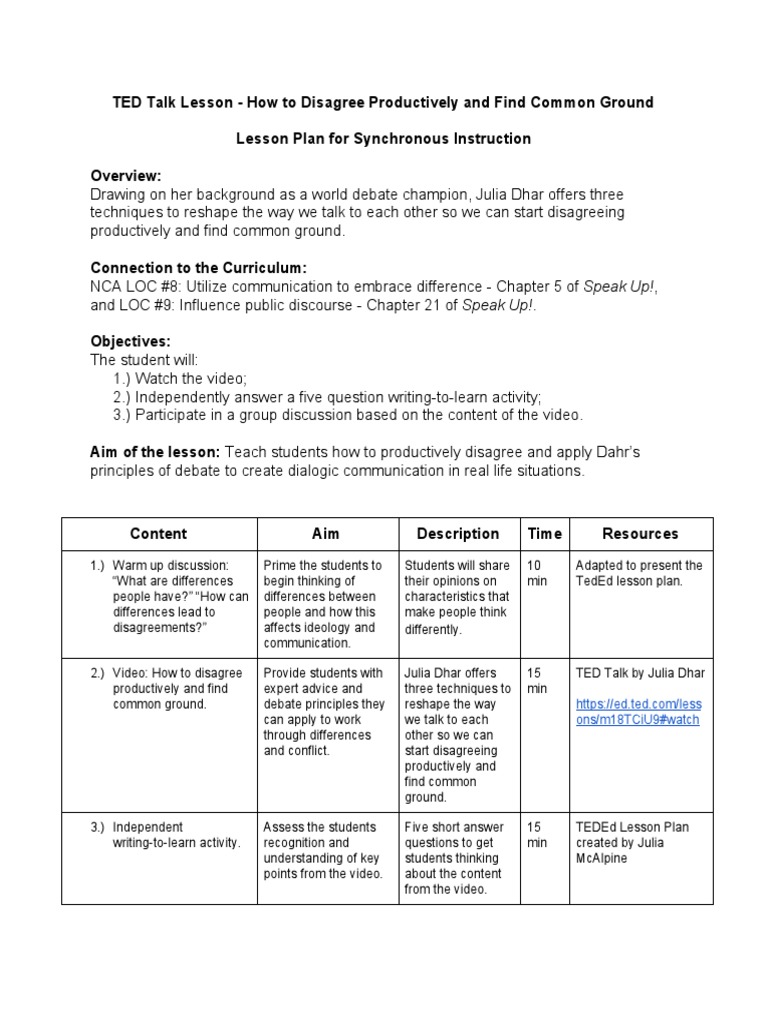 Lesson Plan Synchronous Draft | PDF | Lesson Plan | Semiotics