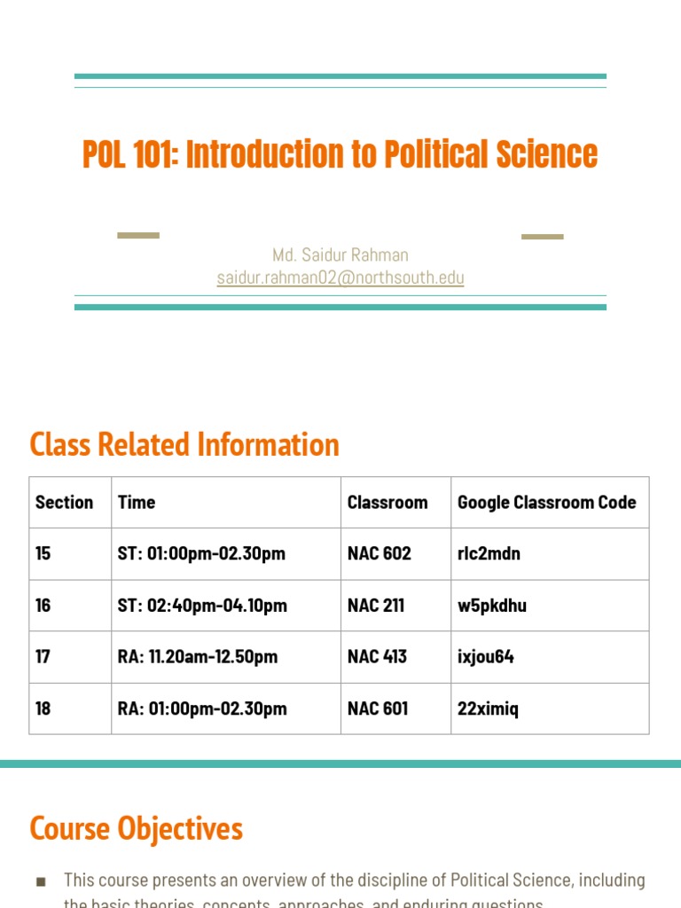 Introduction To The Course | PDF | Political Science | Concept