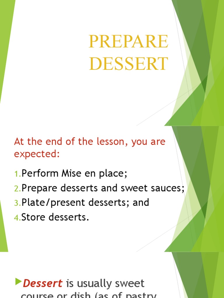 Prepare Dessert | PDF | Career & Growth