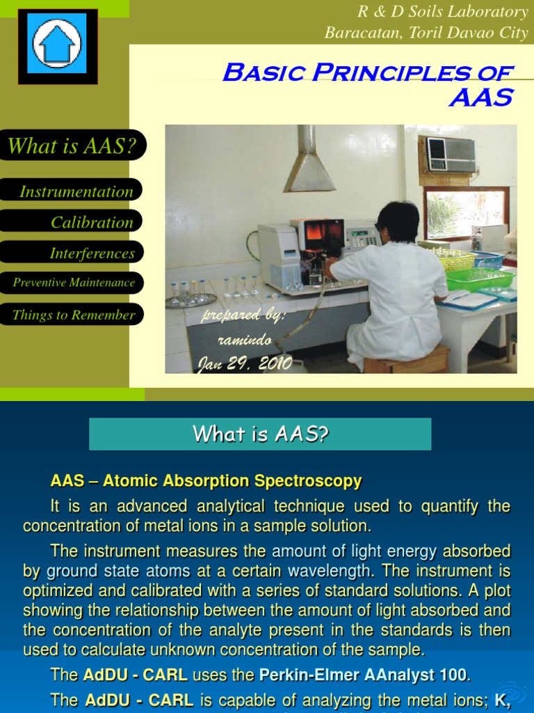 Basic Principles of AAS | PDF | Atomic Absorption Spectroscopy | Ionization
