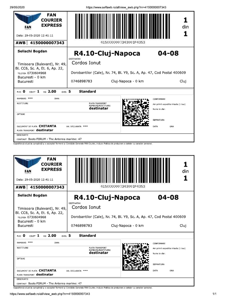 AWB Fan Courier | PDF