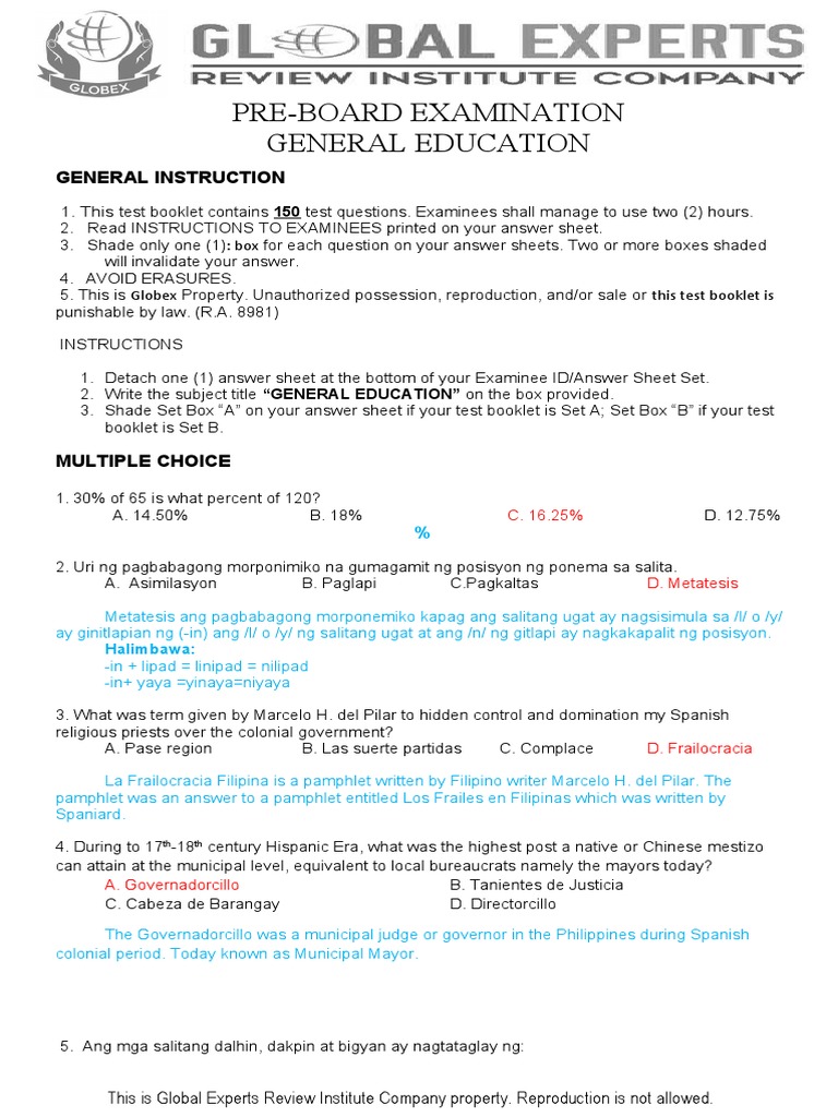 Preboard With Answer Key | PDF | Solid | Matter