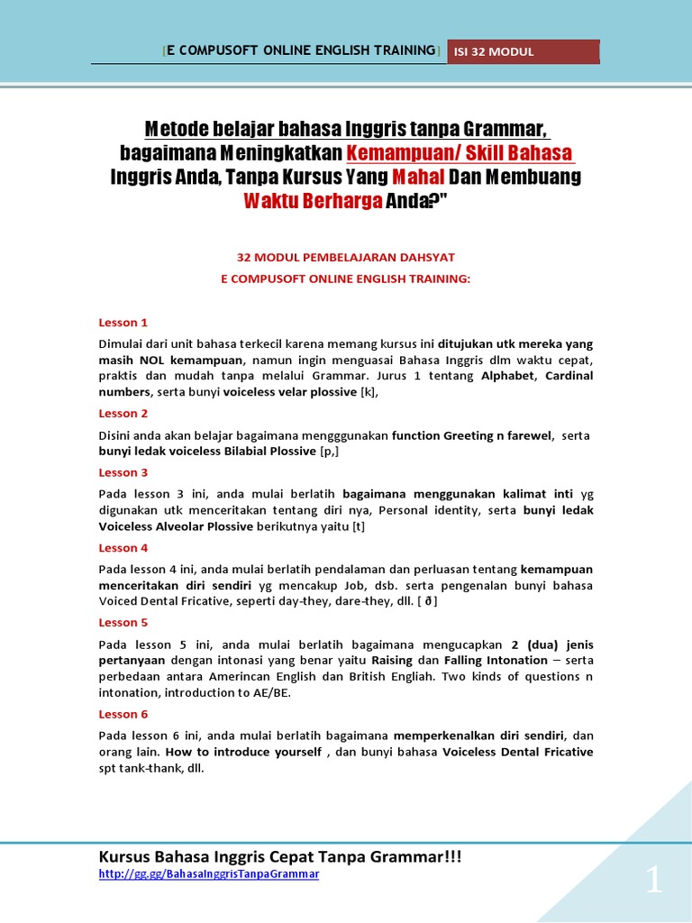Isi 32 Modul Pembelajaran E Compusoft | PDF