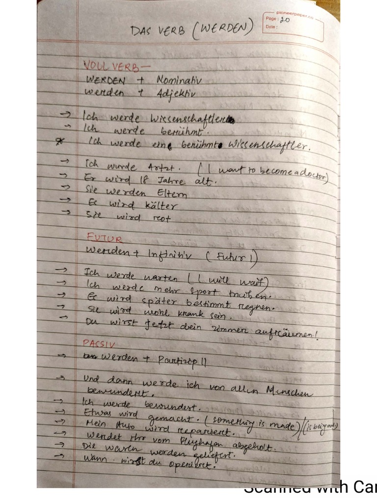 Das Verb (WERDEN) | PDF