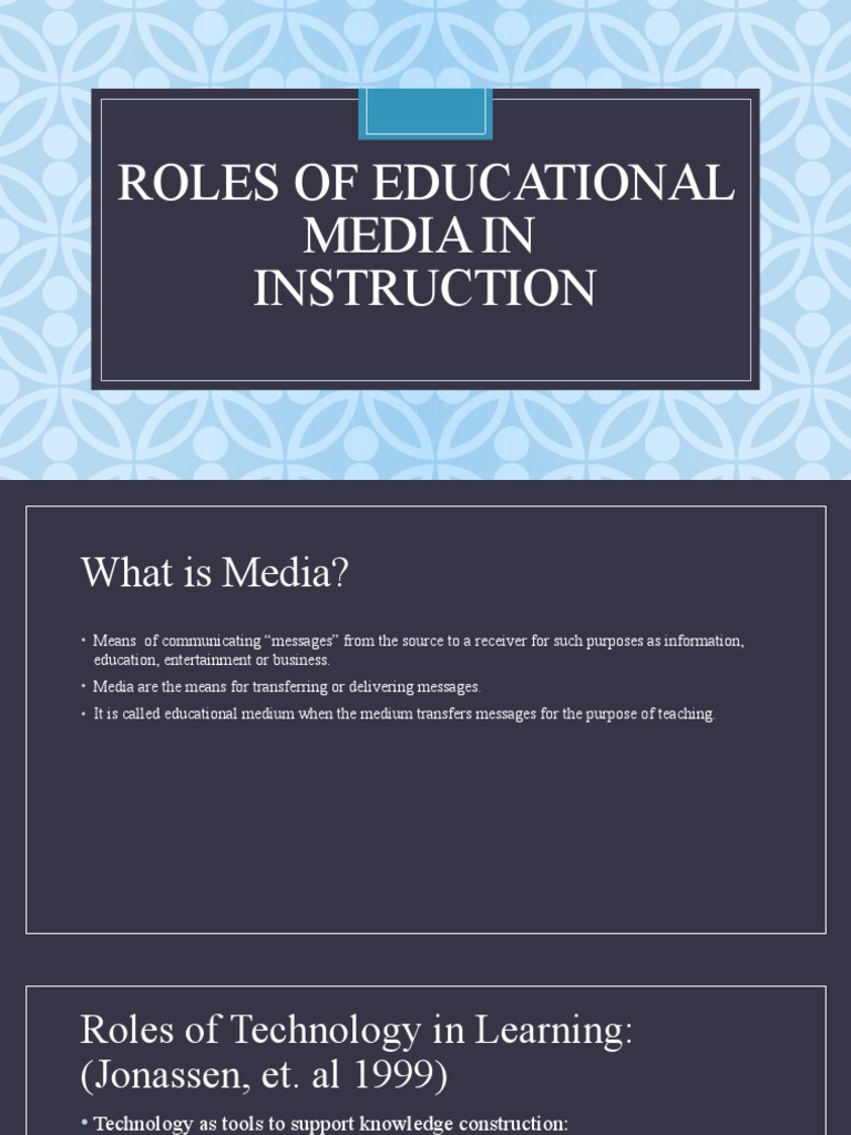 Roles of Educational Media in | PDF | Career & Growth | Social Science
