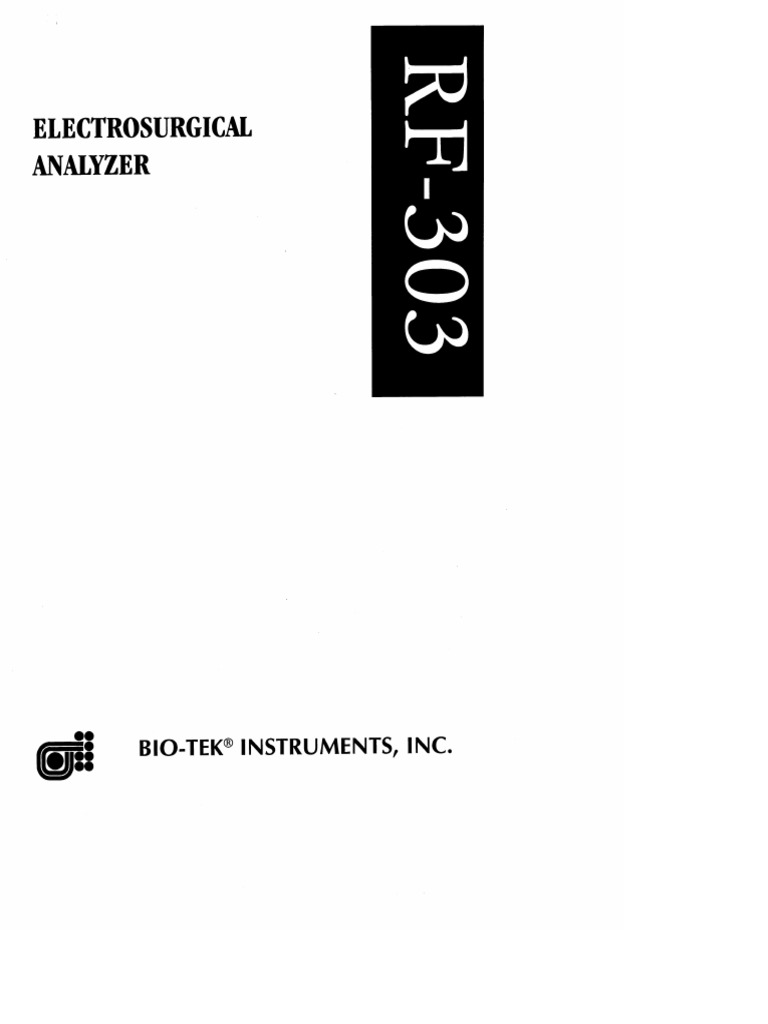 Fluke RF-303 ESU Tester - User Manual | PDF