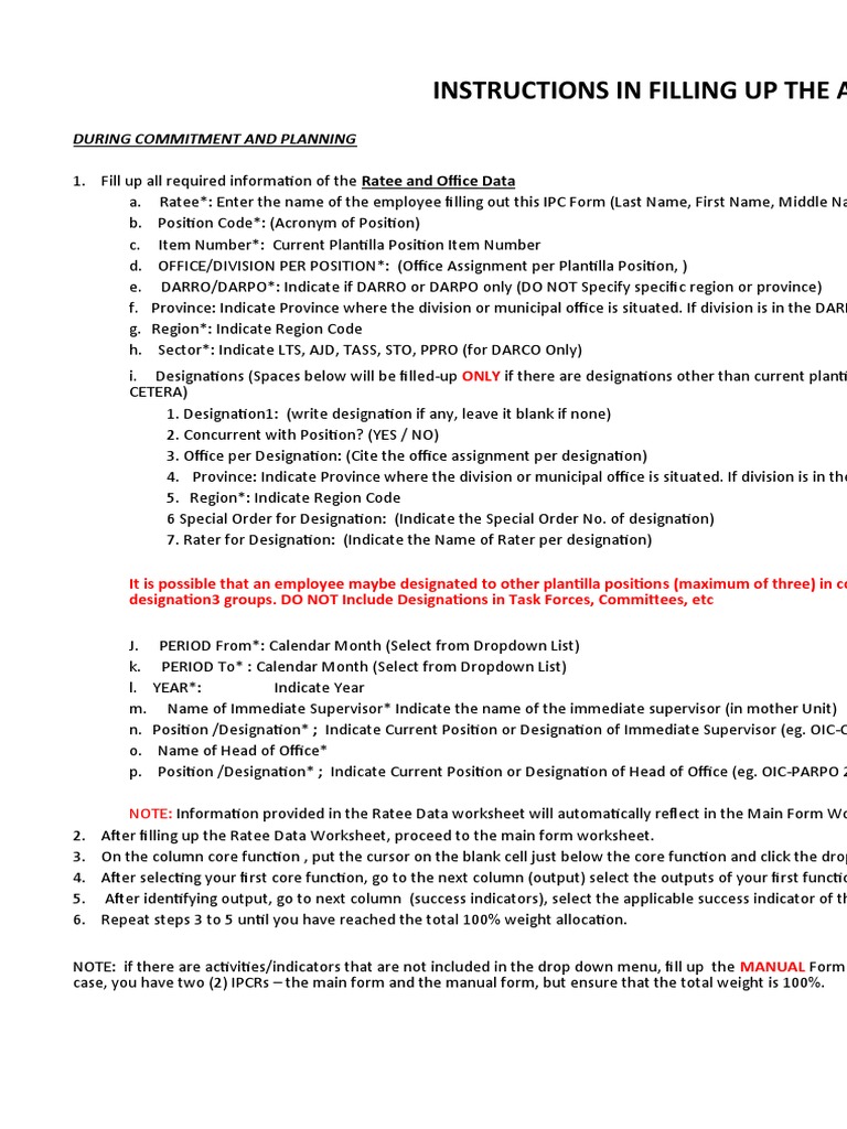 IPCR Form Filling Instructions | PDF | Business