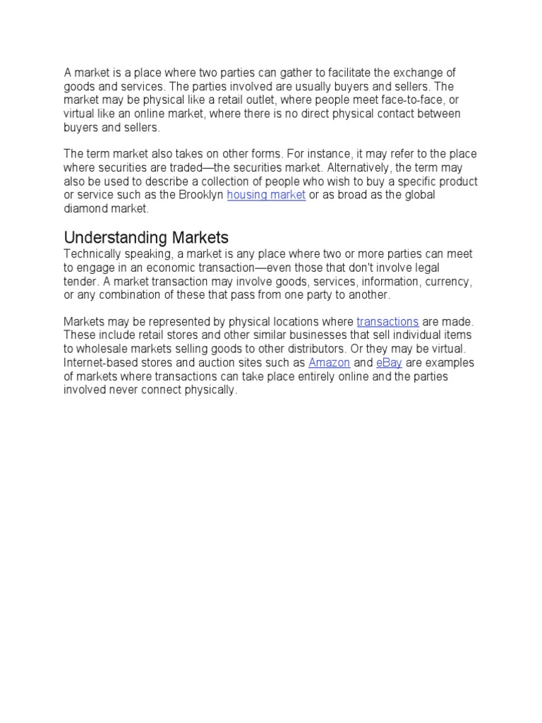Understanding Markets: Housing Market | PDF