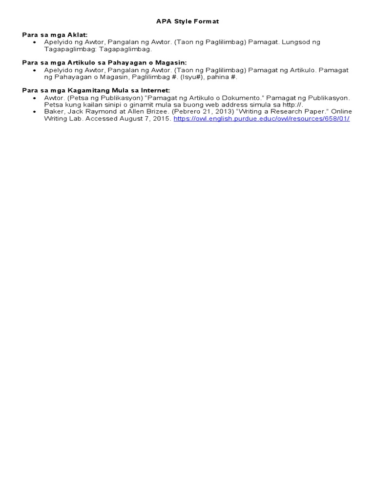 Apa Style Format | Pdf