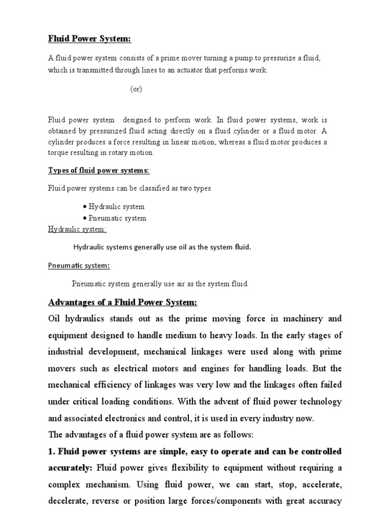 Fluid Power Systems Explained | PDF | Actuator | Engines