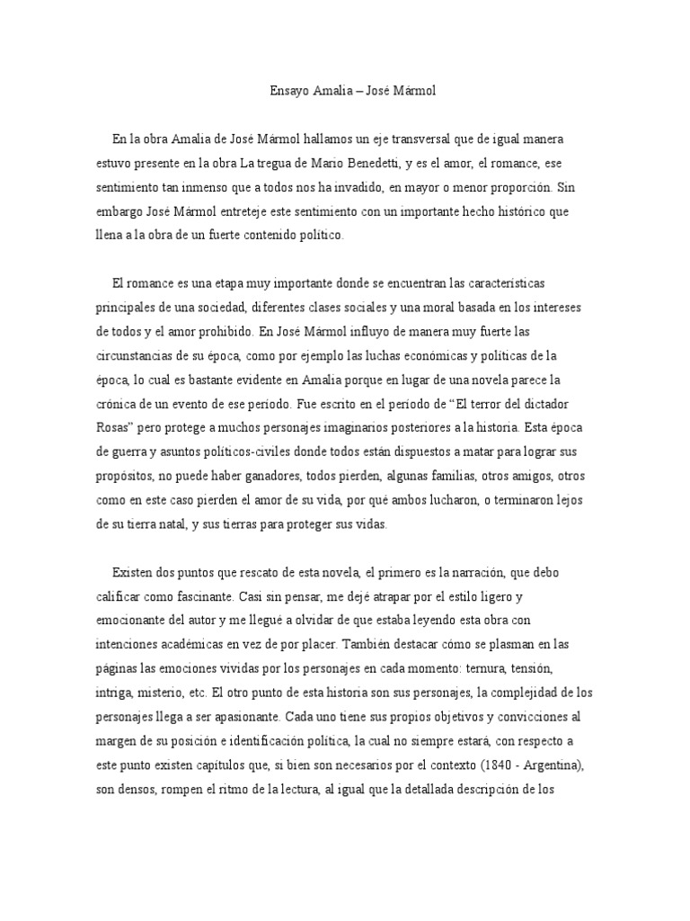 Amalia - Novela histórica de José Mármol | PDF | Novelas | Amor