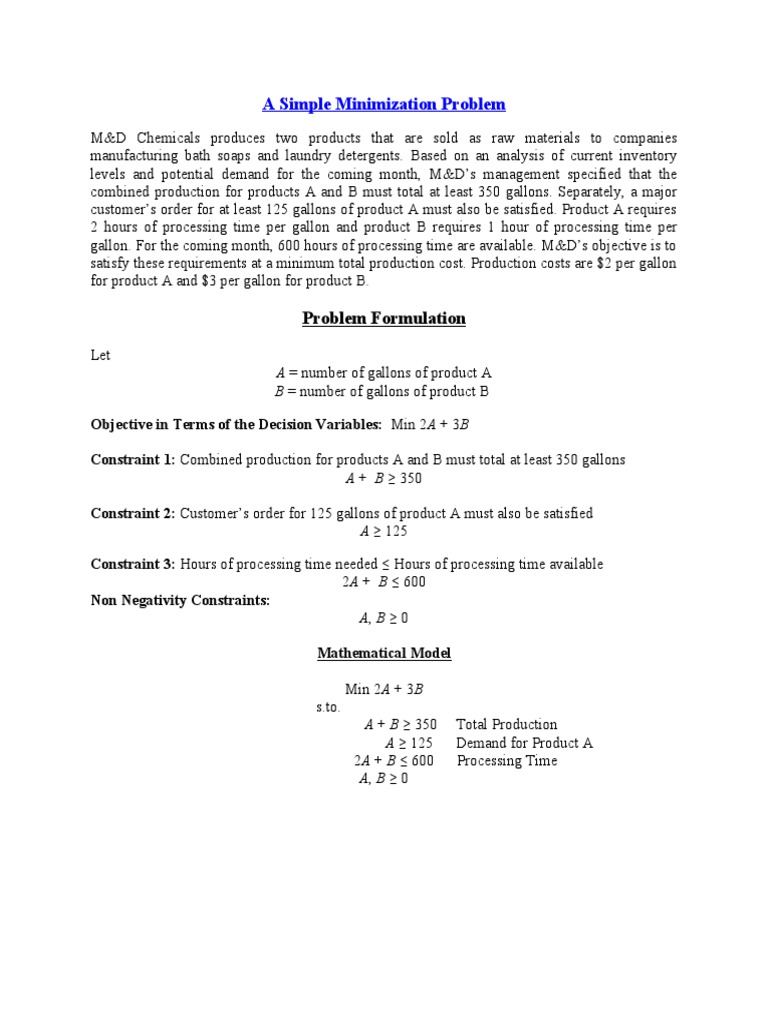 A Simple Minimization Problem | PDF | Inventory | Applied Mathematics
