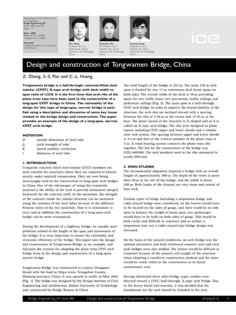 Design and Construction of Concrete Filled Steel Tubular Arch Bridge ...