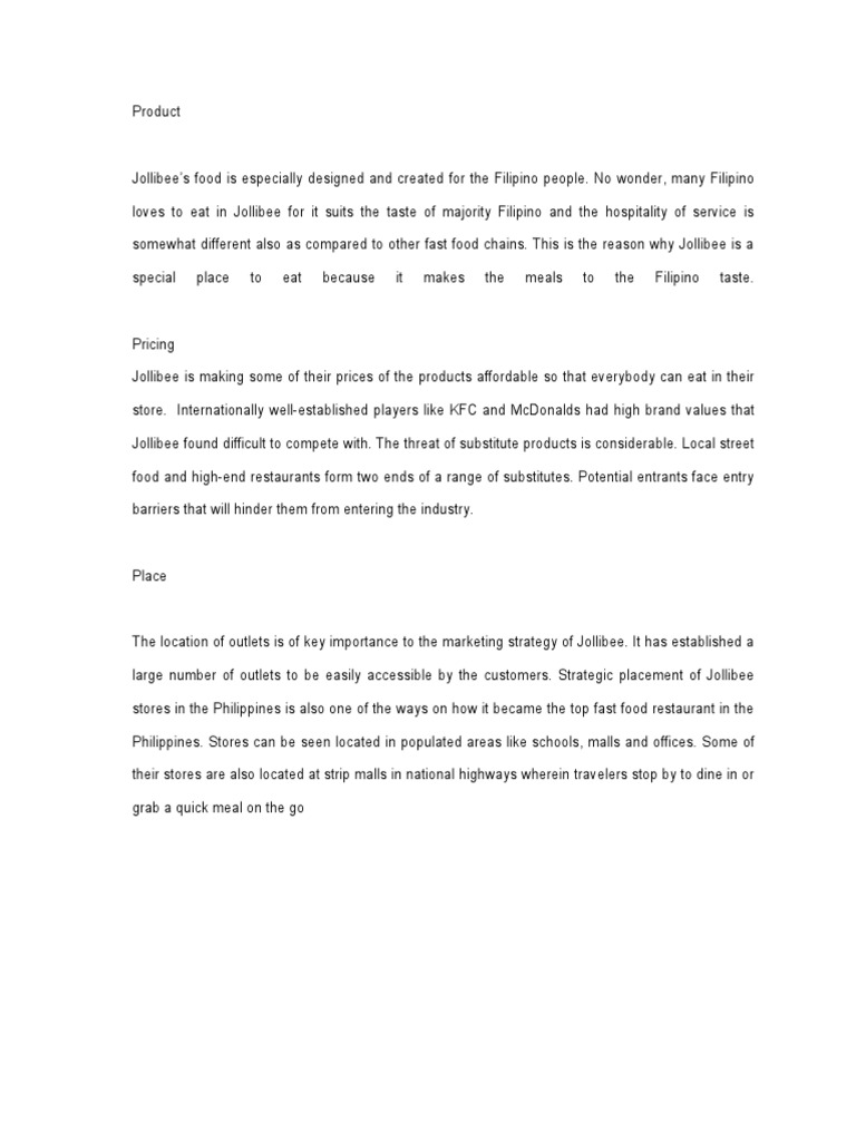 Script 4Ps | PDF | Fast Food Restaurants | Pricing