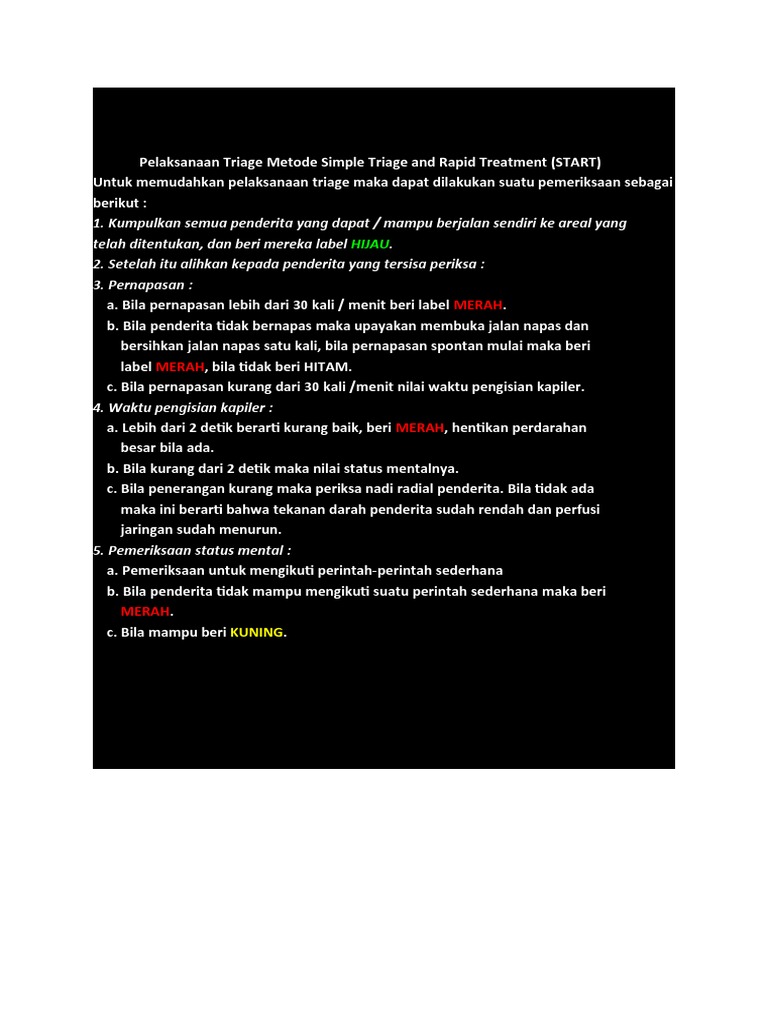 Triase Metode Start | PDF | Sains & Matematika