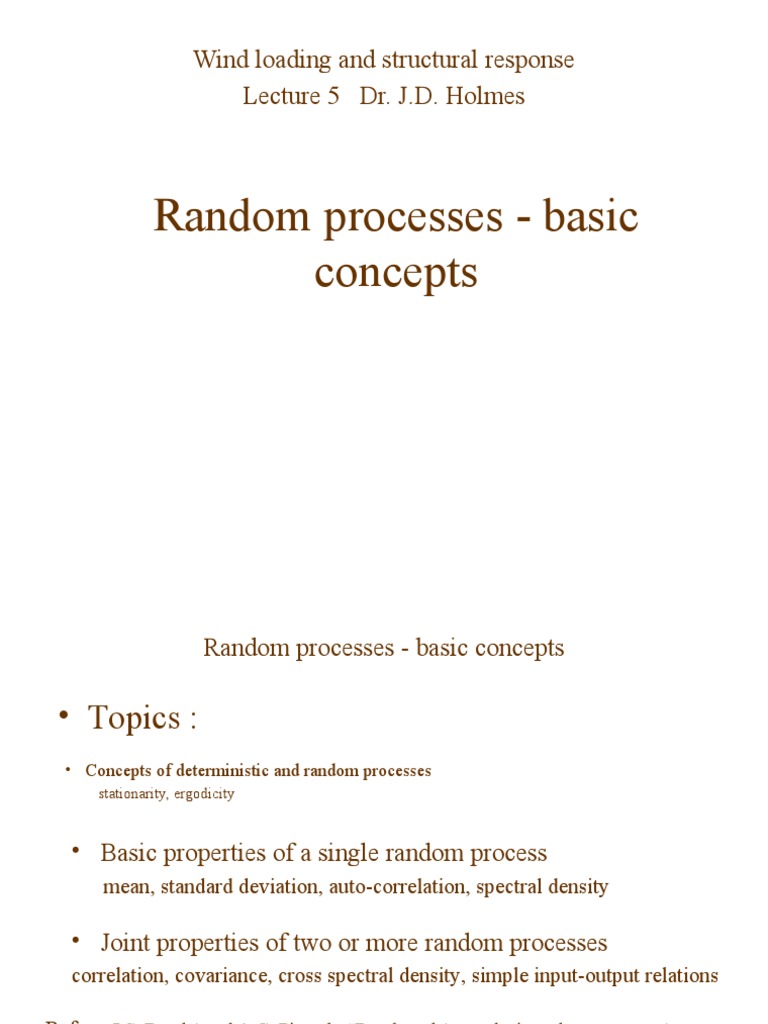 Random Processes - Basic Concepts: An Overview of Key Concepts Related ...