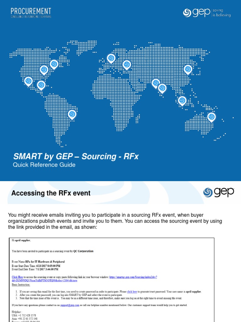 SMART by GEP 2.0 - Supplier Quick Reference Guide - RFX | PDF ...