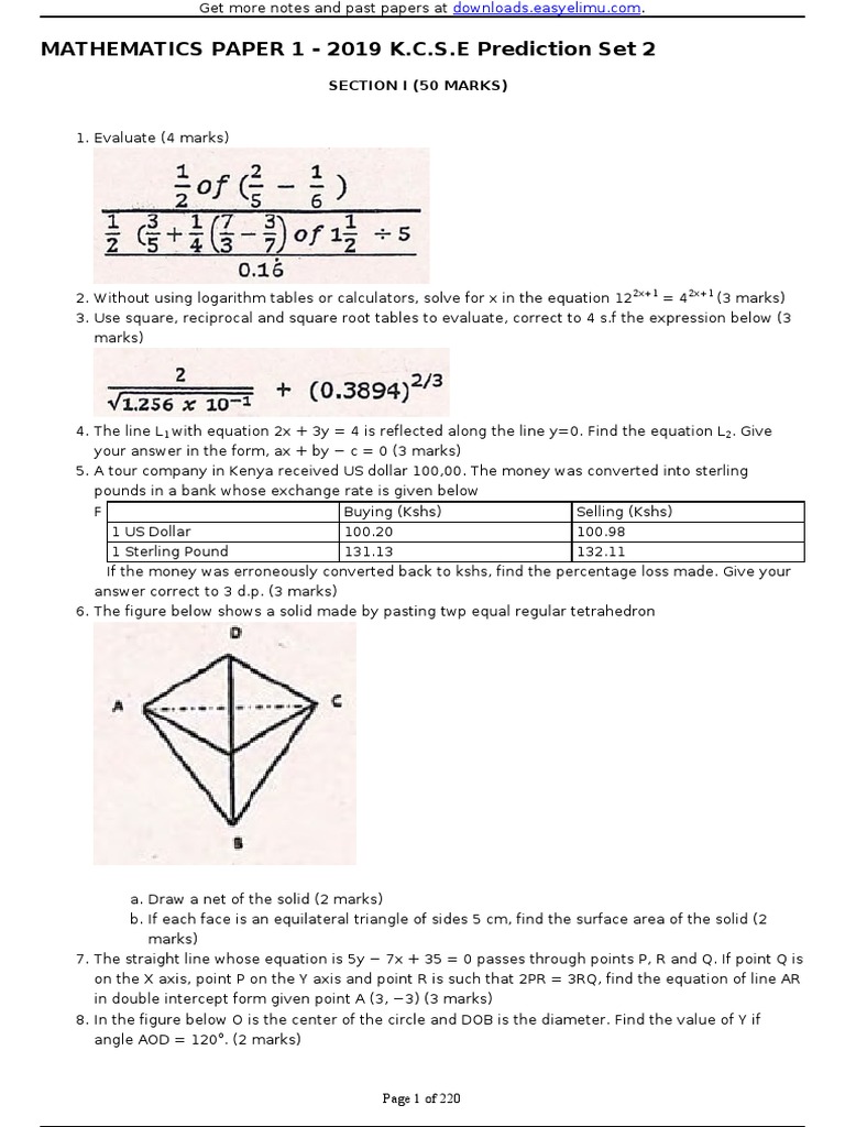 Kcse 2019 Prediction-All PDF | PDF | Ion | Inductor