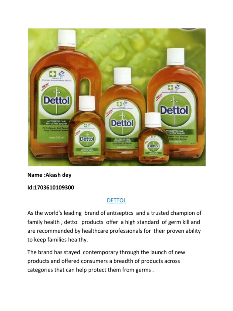 Name:Akash Dey Id:1703610109300: Dettol | PDF
