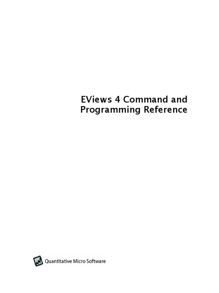 EViews CommandRef4.0 PDF | PDF | Vector Autoregression | Subroutine