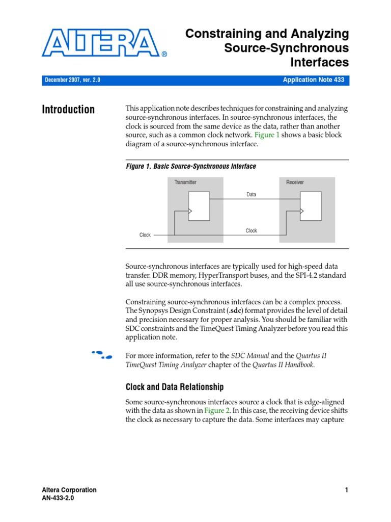 Source Synchronous | PDF | Field Programmable Gate Array | Input/Output