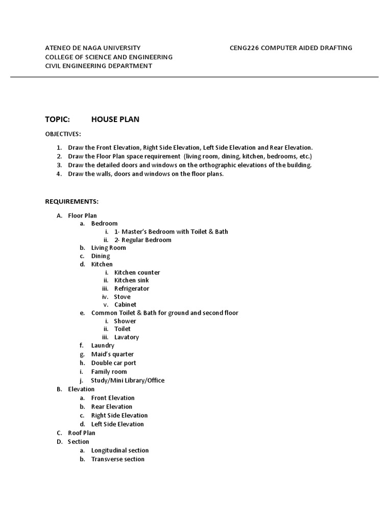 Topic: House Plan | PDF | Kitchen | Room