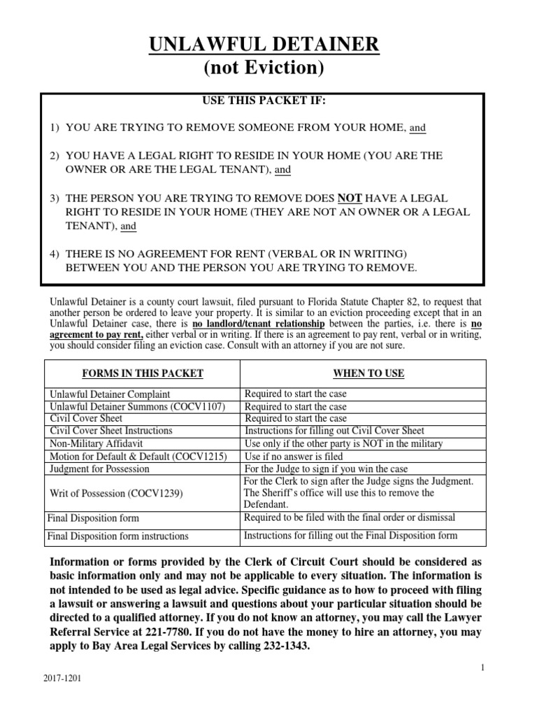 Unlawful Detainer Not Eviction | PDF | Eviction | Complaint