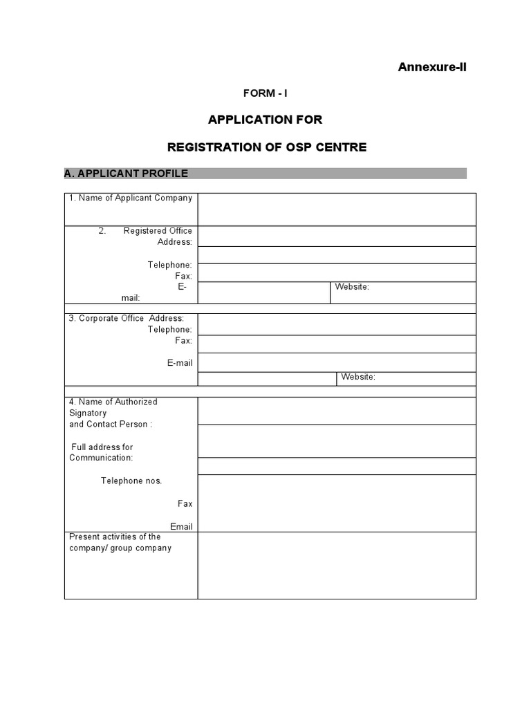 Annexure-II: Form - I | PDF | Call Centre | Delhi